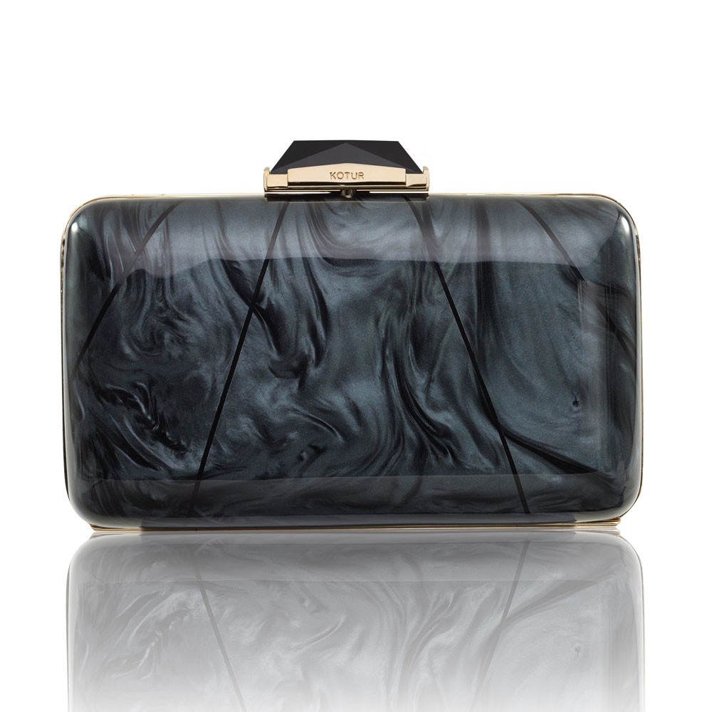 Black Perspex Evening Clutch by KOTUR